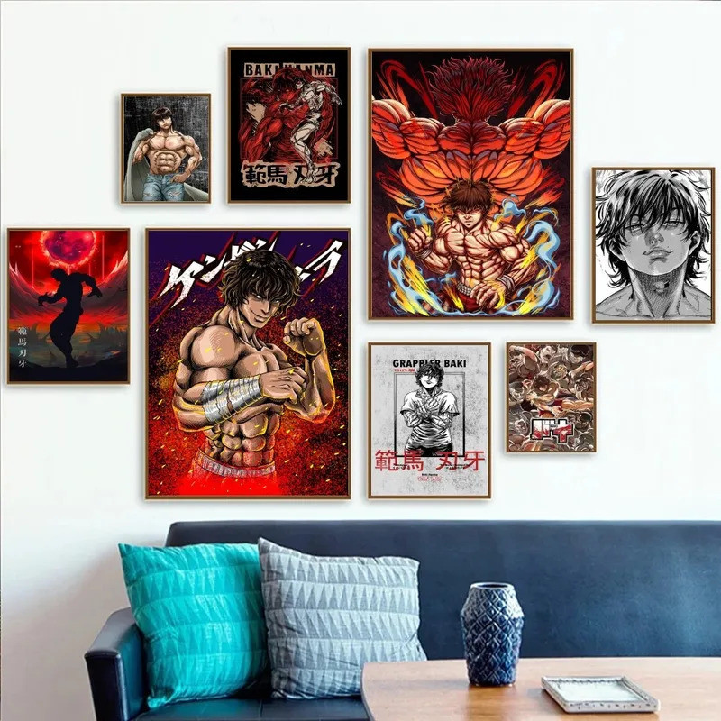 Japanese Anime paper poster Baki Hanma, printed paper poster for home ...