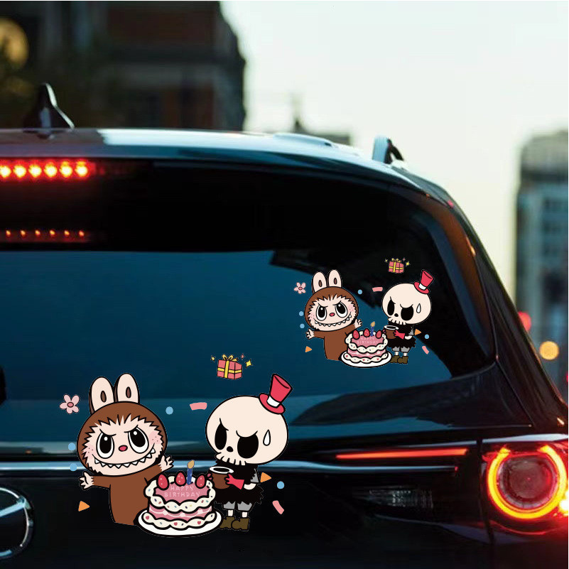 POPMART motorcycle sticker decoration waterproof car sticker LABUBU ...