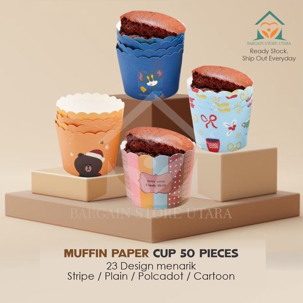 BSU Muffin Paper Cup 50 PIECES Cupcake Wrapper Baking Cups Liner ...