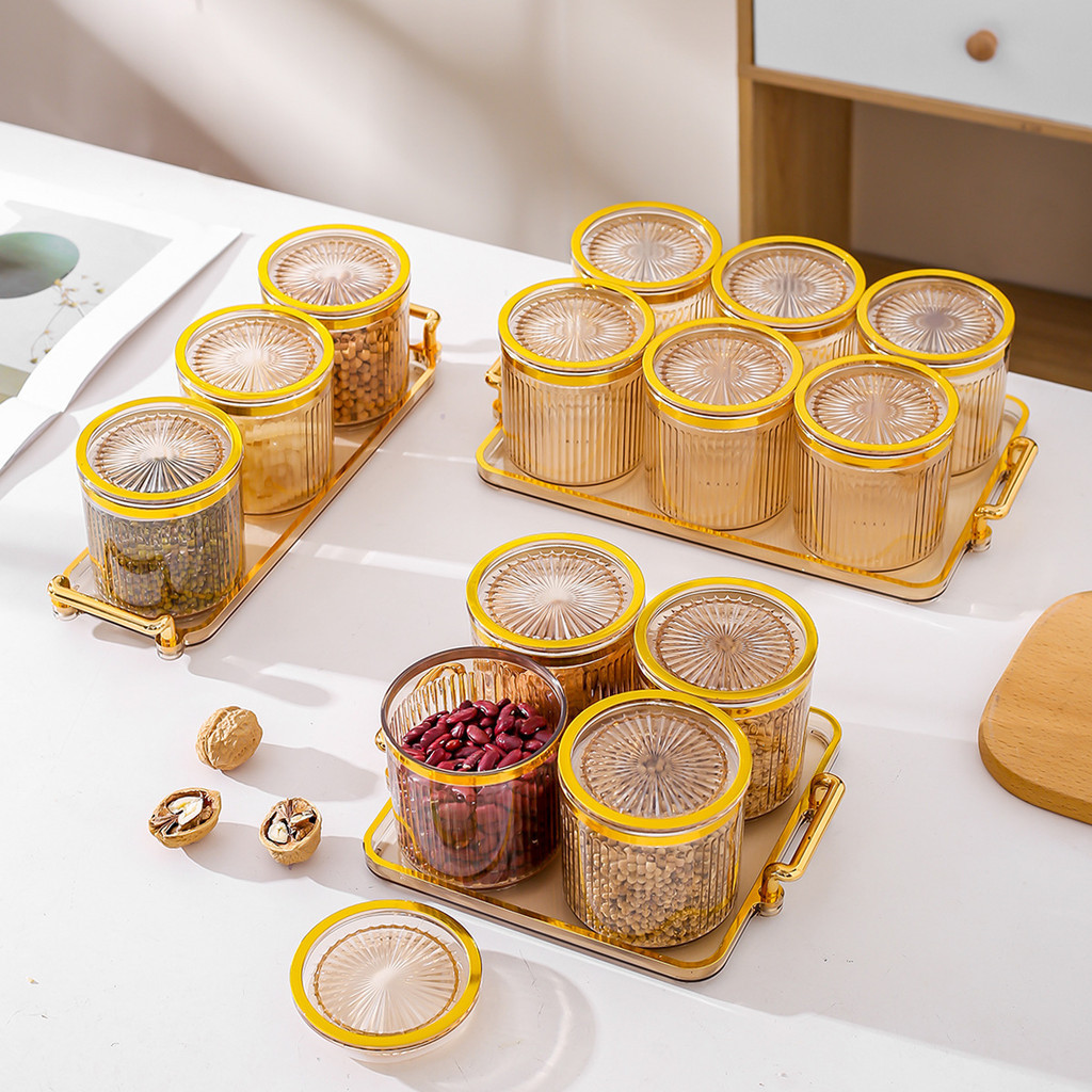 Snack Tray Topless Round Acrylic/Snack Jar Food Storage Serving With ...