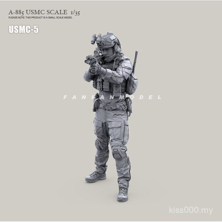 1/35 US Marine Corps USMC-5 Resin Figure Modern Soldier White Model ...