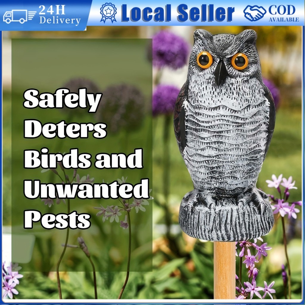 Owl scarecrow Vivid Realistic Bird Owl Decoy Statue for Outdoor Patio ...