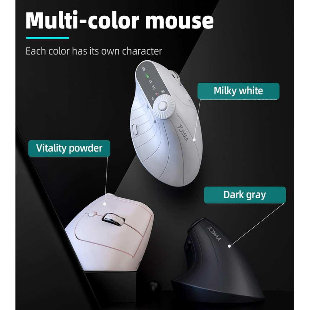 Vertical Wireless Mouse With Function Adjustment Knob Bluetooth 2.4G ...