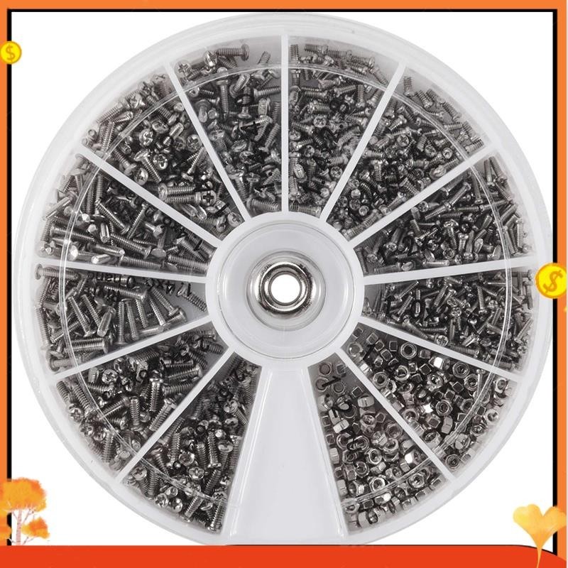 1000Pcs Stainless Steel Screws Set Machine Screws Assortment For PC ...