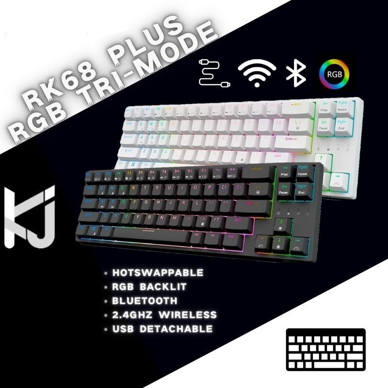 🔥Ready Stock🔥 RK68Plus/RK68 RGB Hotswappable Mechanical Keyboard 65% ...