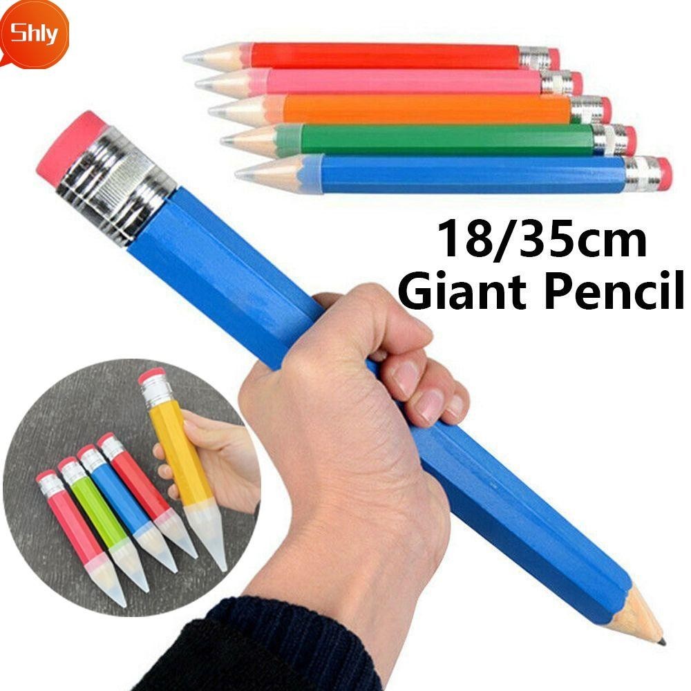 SHLY Giant Pencil, Wooden 18/35CM Big Pencil, Creative Performance Prop ...
