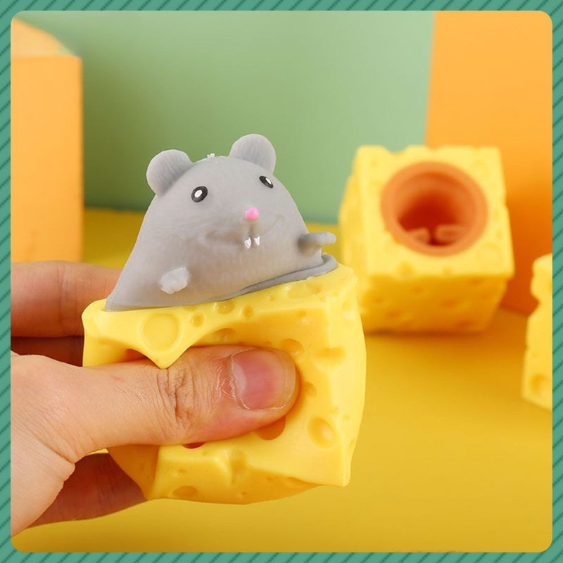 Cute pop-up cheese squeeze toy with cute cartoon mouse image helps ...