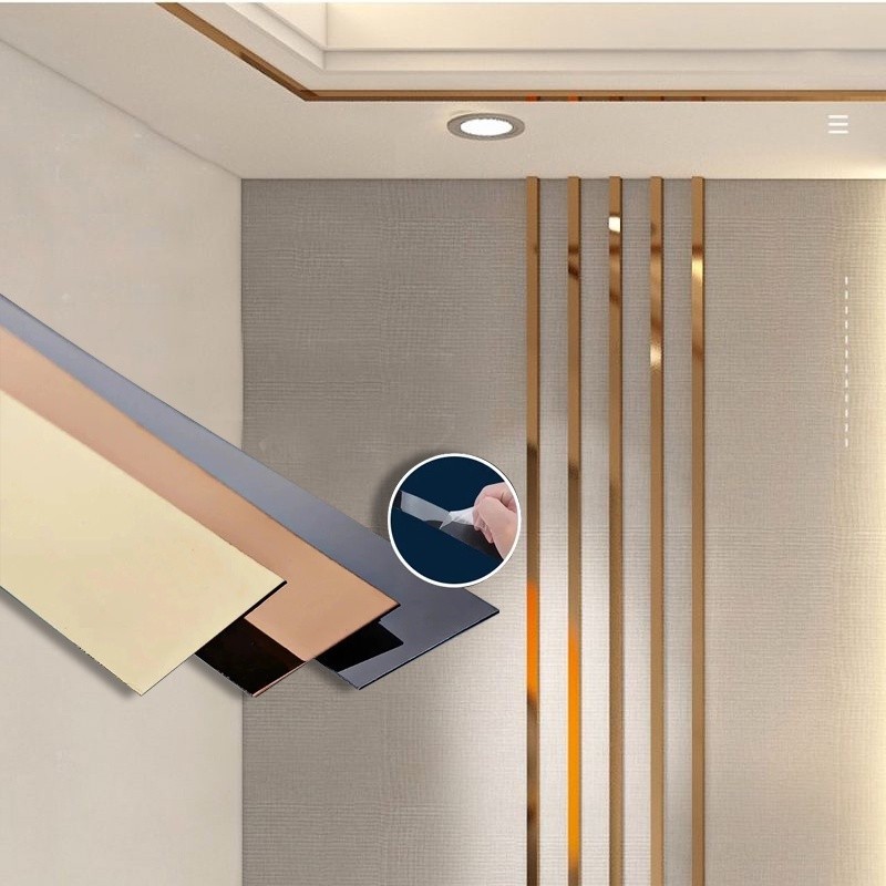 5 Meter Stainless Steel Flat Decorative Lines Wall Ceiling Edging Strip ...