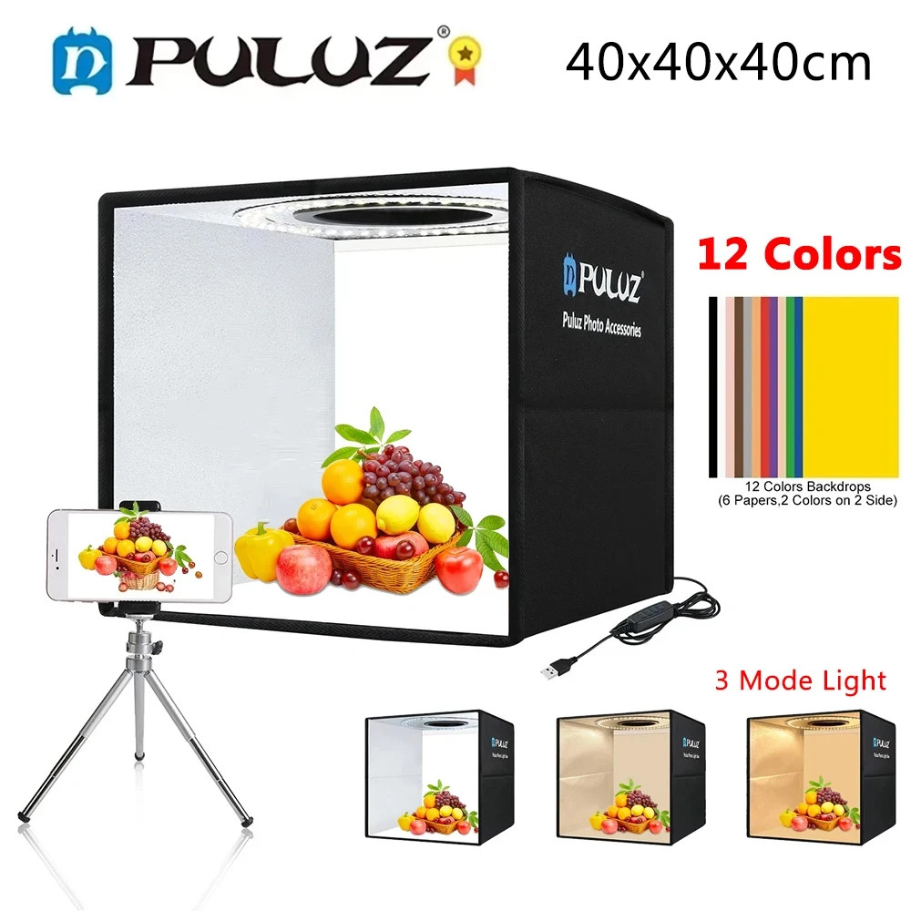 Malaysia Stock PULUZ Photo Light Box 40CM,Foldable Lightbox Studio ...