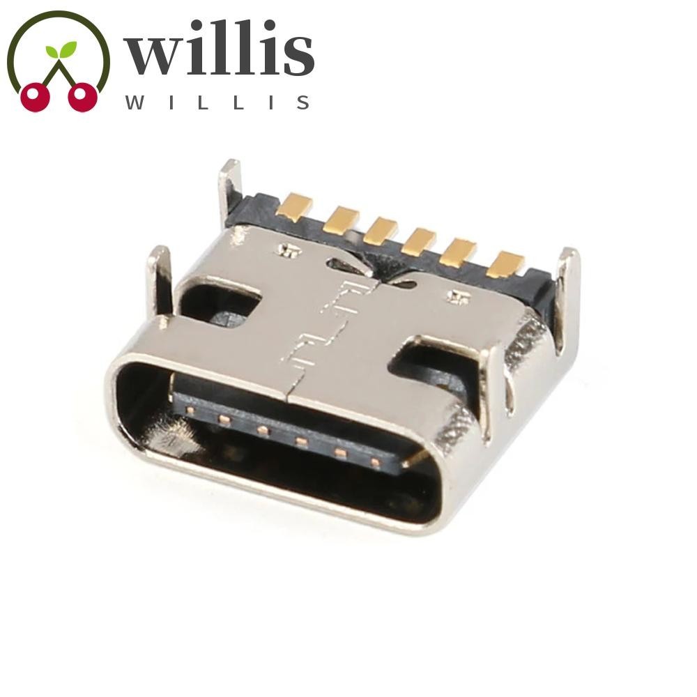 WILLIS Type C Socket Connector Charging Port DIY SMT Socket Connector 6 ...
