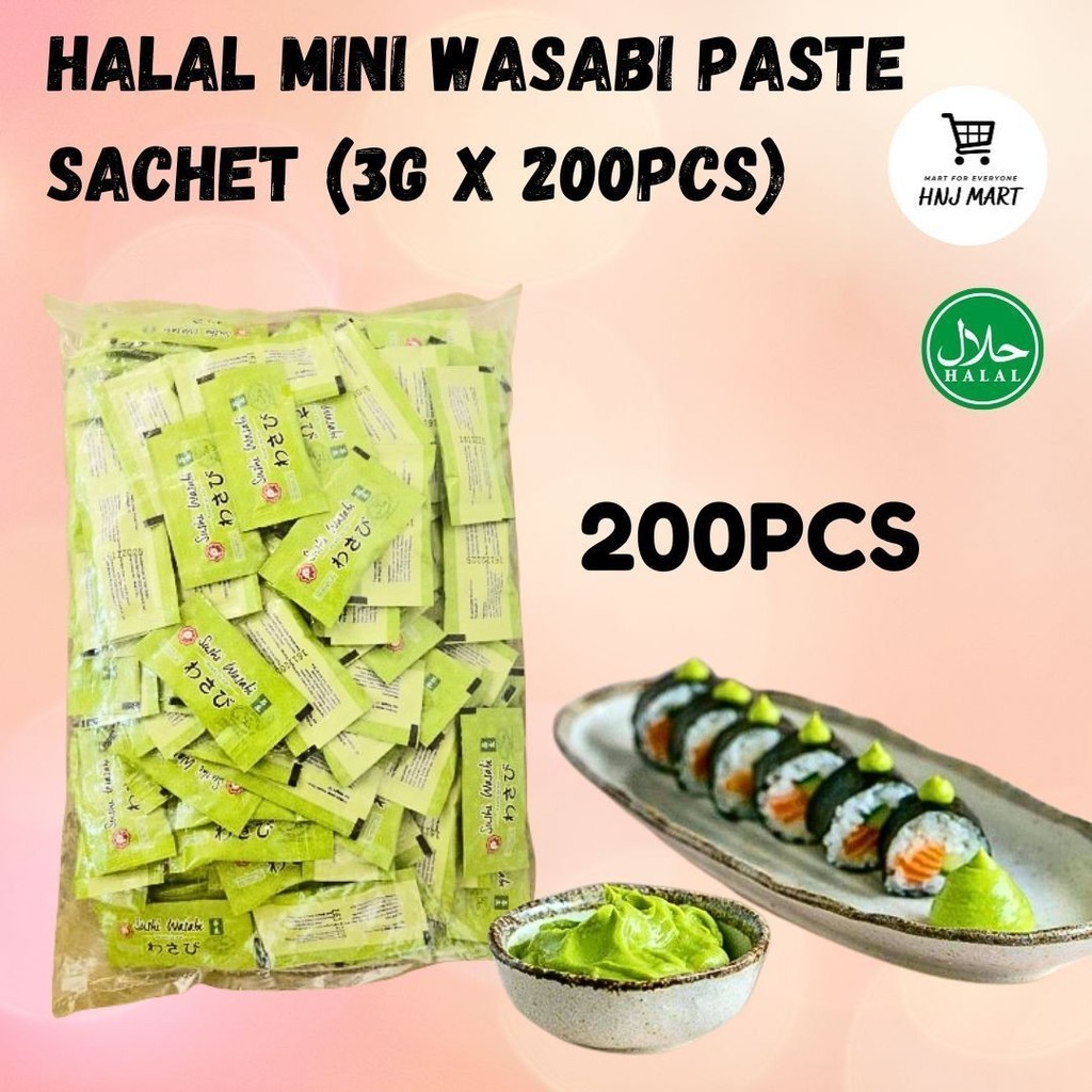 Halal Mini Wasabi Paste Sachet (3g x 200pcs) Wasabi Mini Sachet for ...