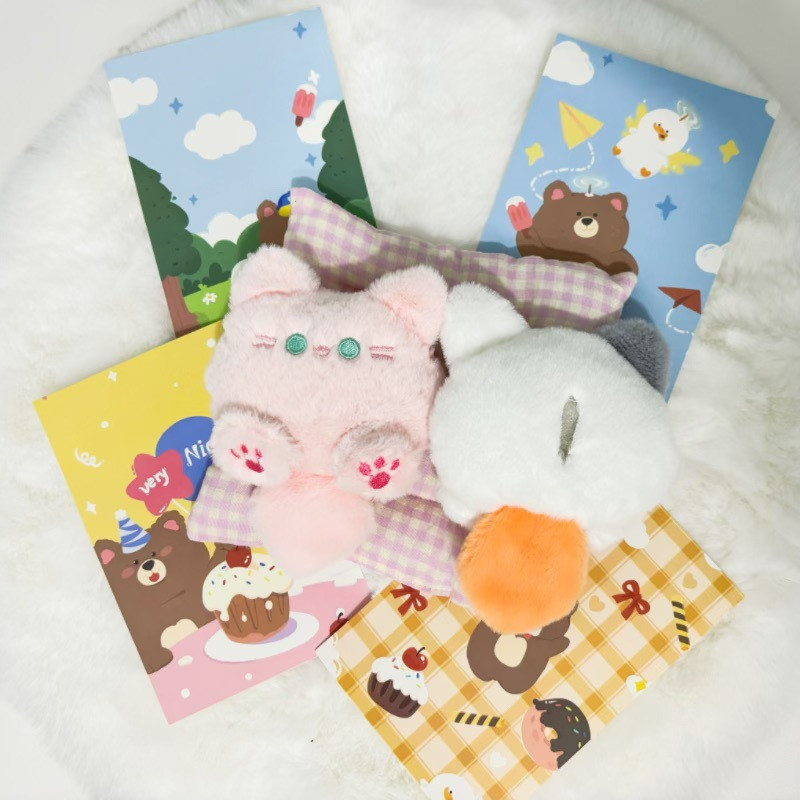 Stuffed Coffee Cat Plush Keychain Creative Soft Fluffy Animal Plush Key ...