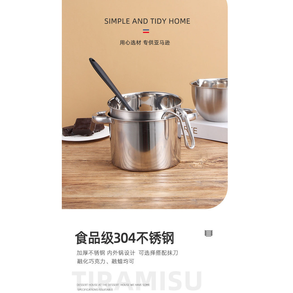 304 stainless steel chocolate melting pot set butter heating pot water ...