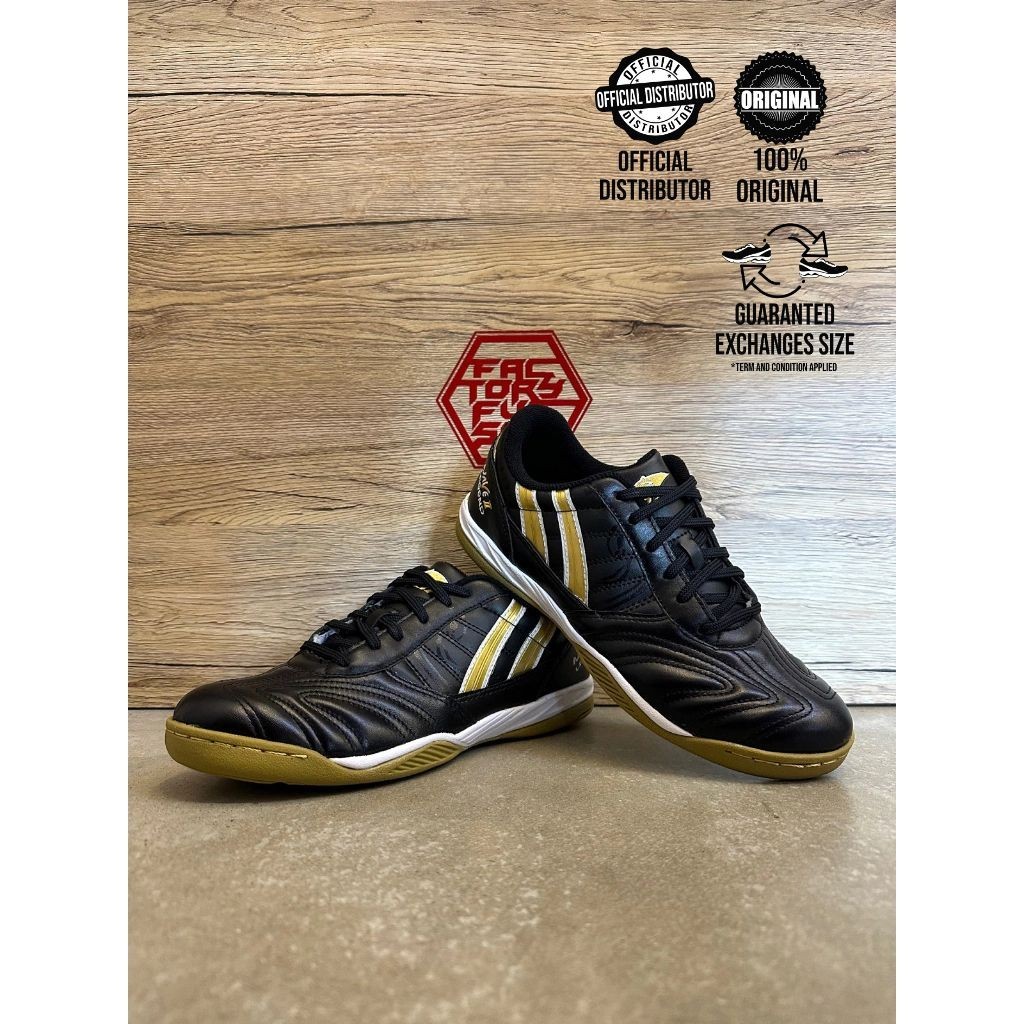 PAN WAVE II LEGEND BLACK/GOLD KASUT FUTSAL SHOES | Shopee Malaysia