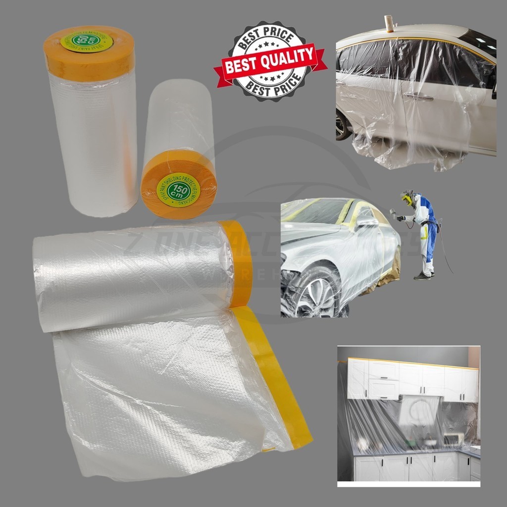 Spray/Paint Protective Film With Masking Tape (150CM) | Shopee Malaysia