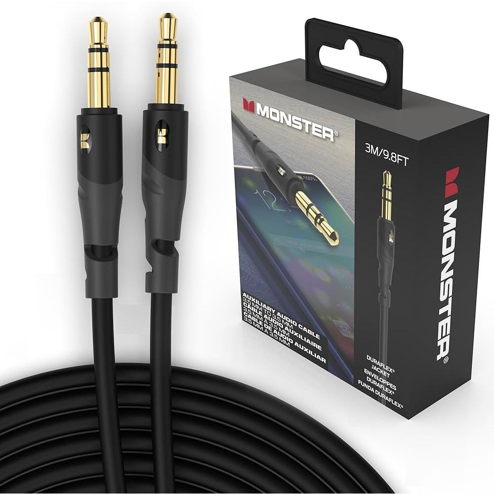 MONSTER ESSENTIAL MINI AUX CABLE 3.5MM TO 3.5MM PMEA-1003 1.5meter ...