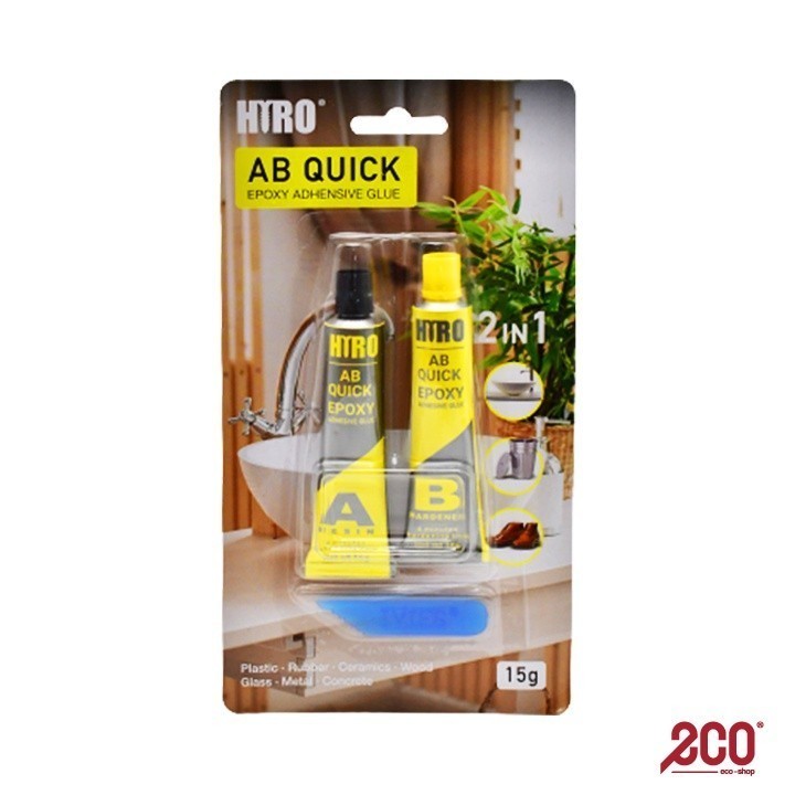 Hiro AB Quick Epoxy Adhesive Glue 15g (2pcs/pack) | Shopee Malaysia