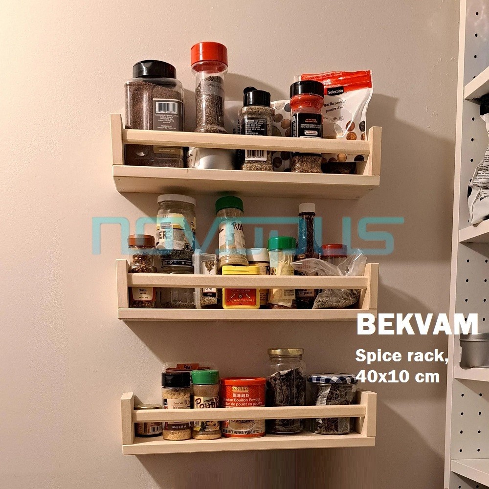 NOVO Multi-use Solid Wood Spice Rack / Multipurpose Hanging Wooden Rack ...
