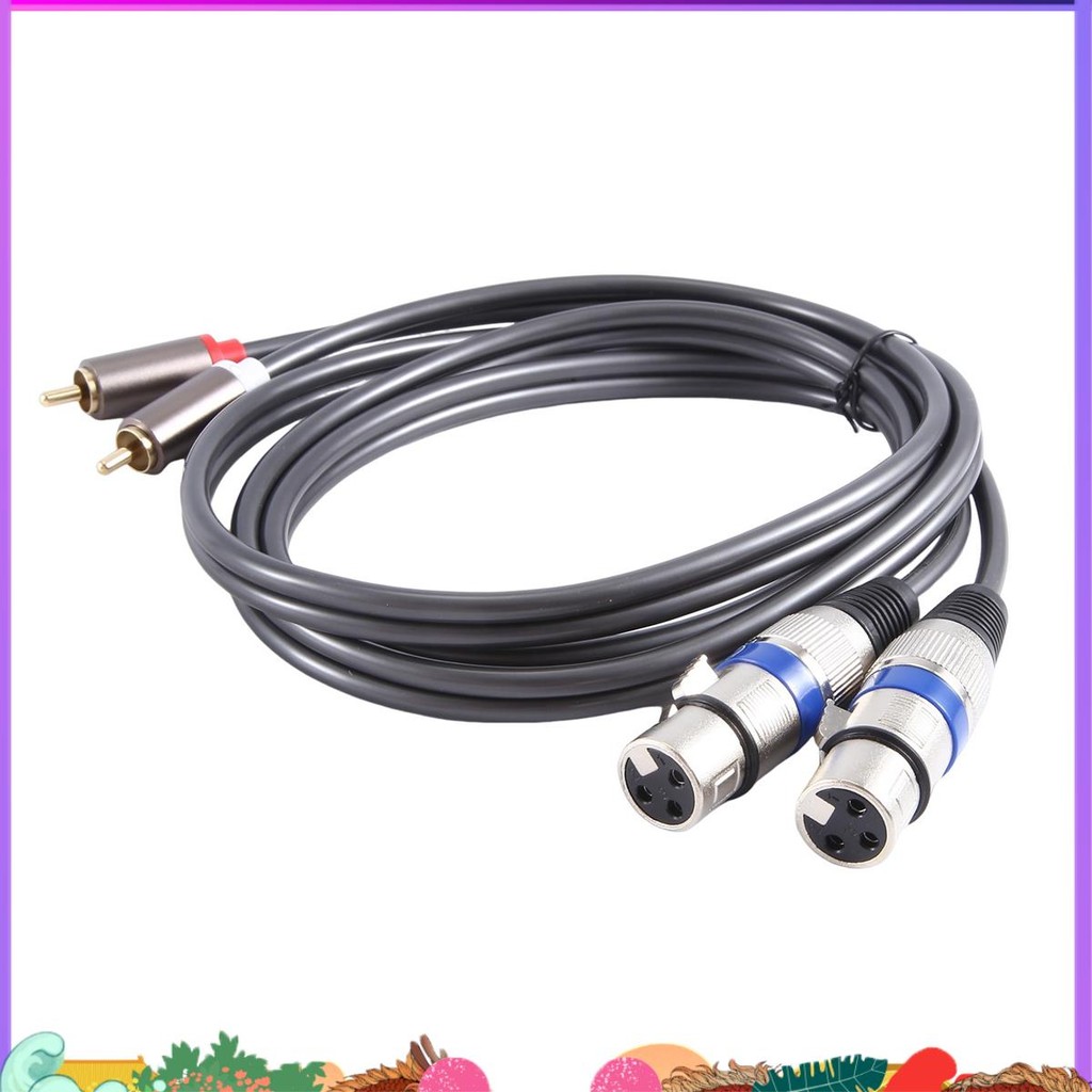 Hifi Audio Cable 2 Rca Male to Xlr 3 Pin Female Mixing Console ...