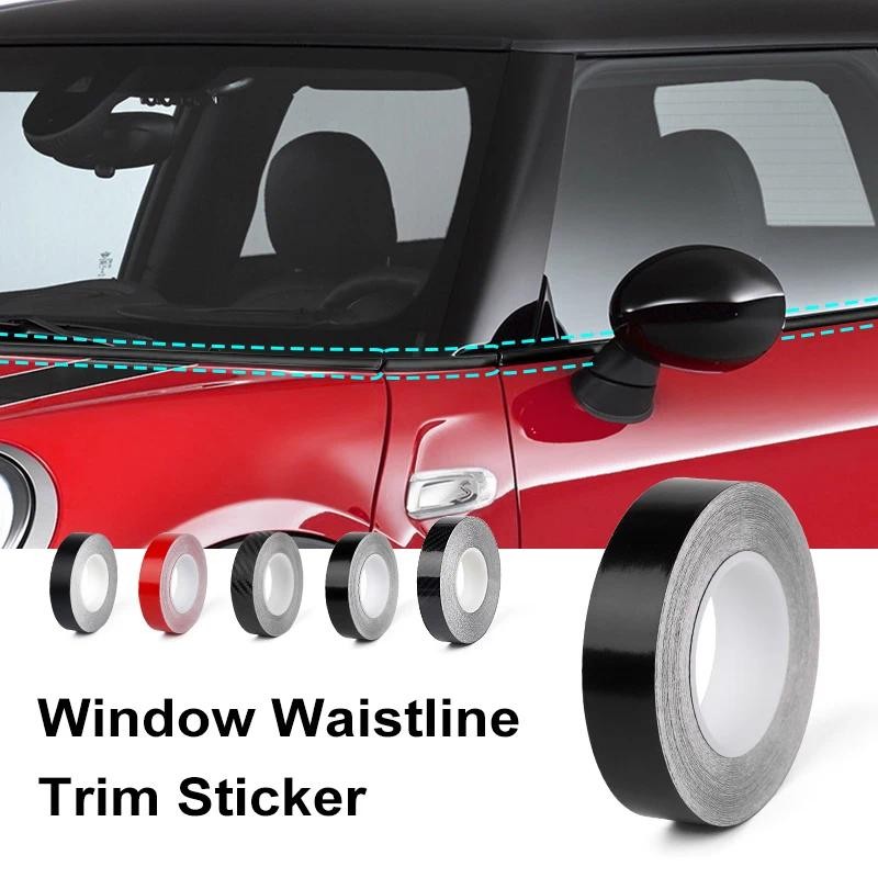 Car Window Trim Vinyl Film Door Waistline DIY Sticker Decor Black Line ...