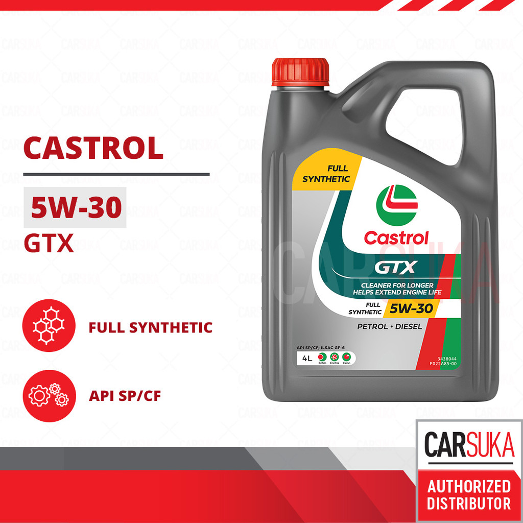 Castrol GTX 5W-30 (4L) Full Synthetic Engine Oil API SP ILSAC GF-6 for ...