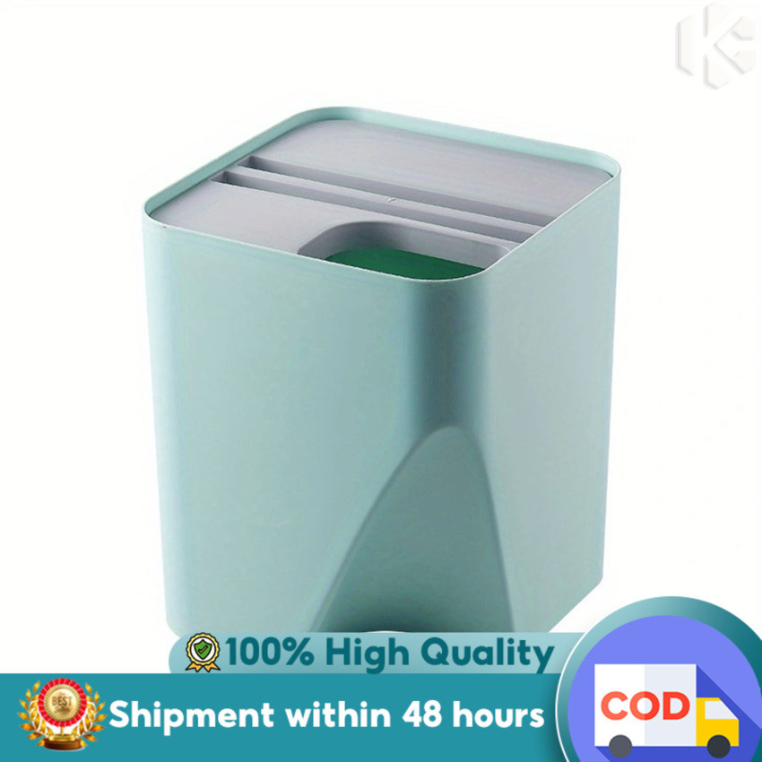 Waste Bins Kitchen Bathroom Dry And Wet Separation Trash Can Rubbish ...