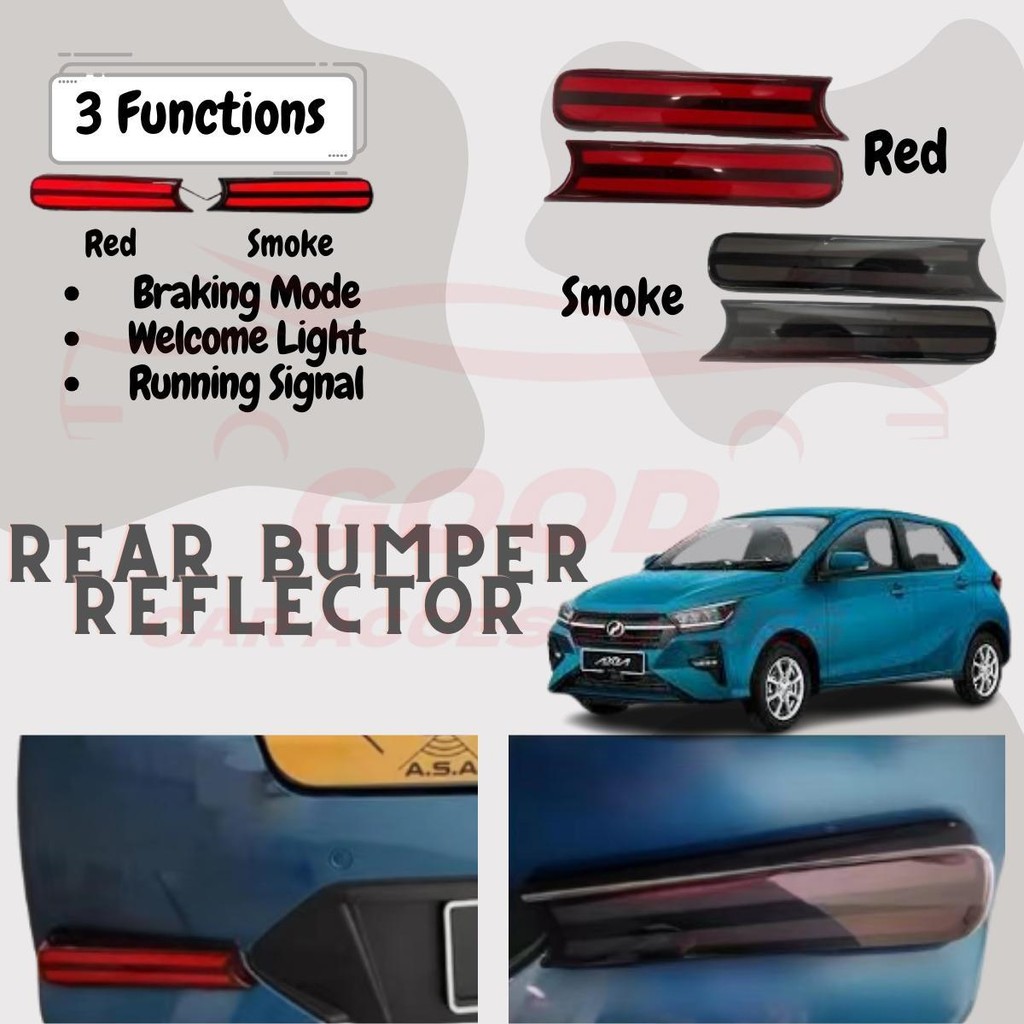 Perodua Axia Baru 2023-2024Facelift LED Rear Bumper Reflector LED Light ...