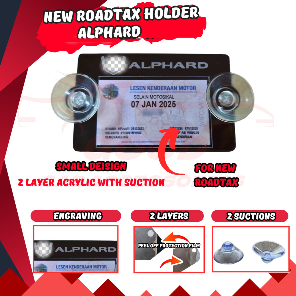 Car Alphard Roadtax Holder Small New 2024 Engraving Laser Pemegang ...