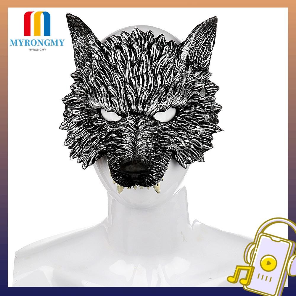 MYRONGMY Wolf Head , Costume Prop Realistic Werewolf , Soft PU Foam ...