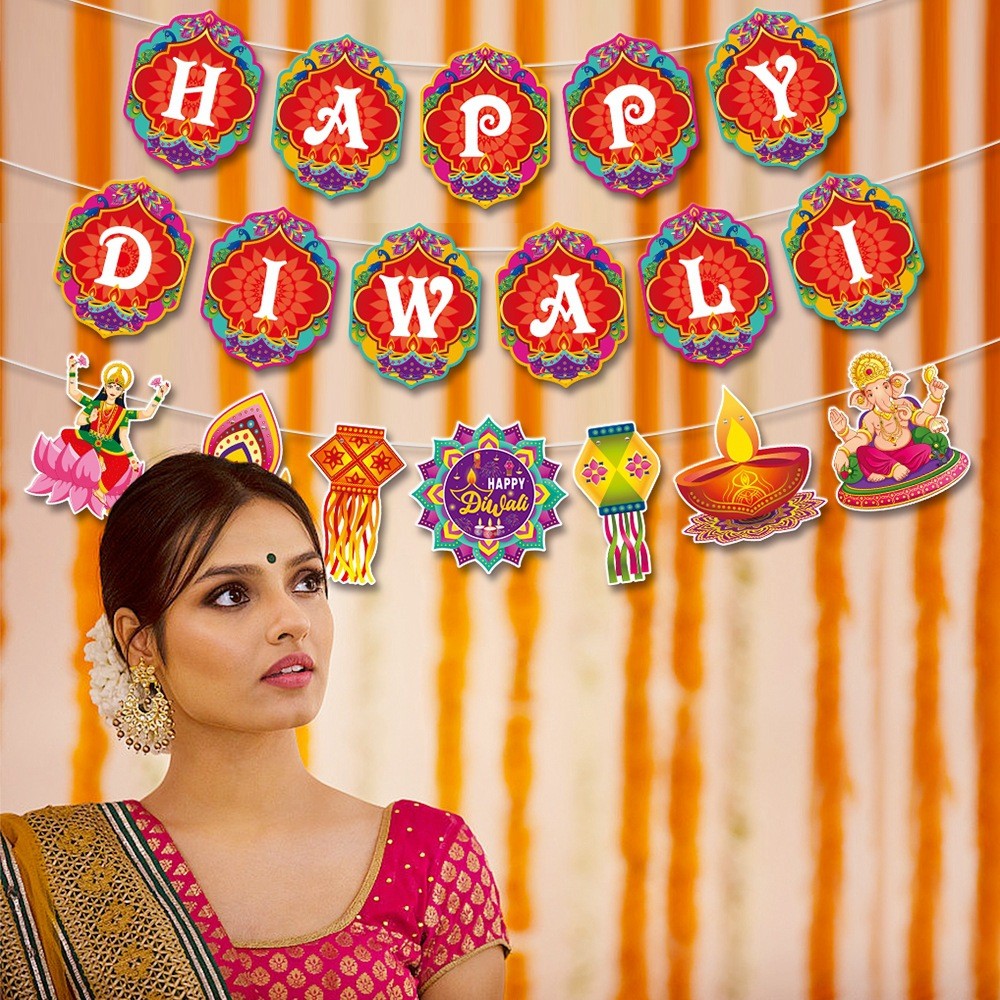 【Ready Stock】 New Diwali Decoration Banner Deepavali Festival Wall ...