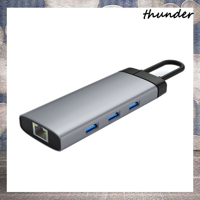 Thunder 6 In 1 USB C Hub Multiport Adapter With RJ45 Network Port PD ...