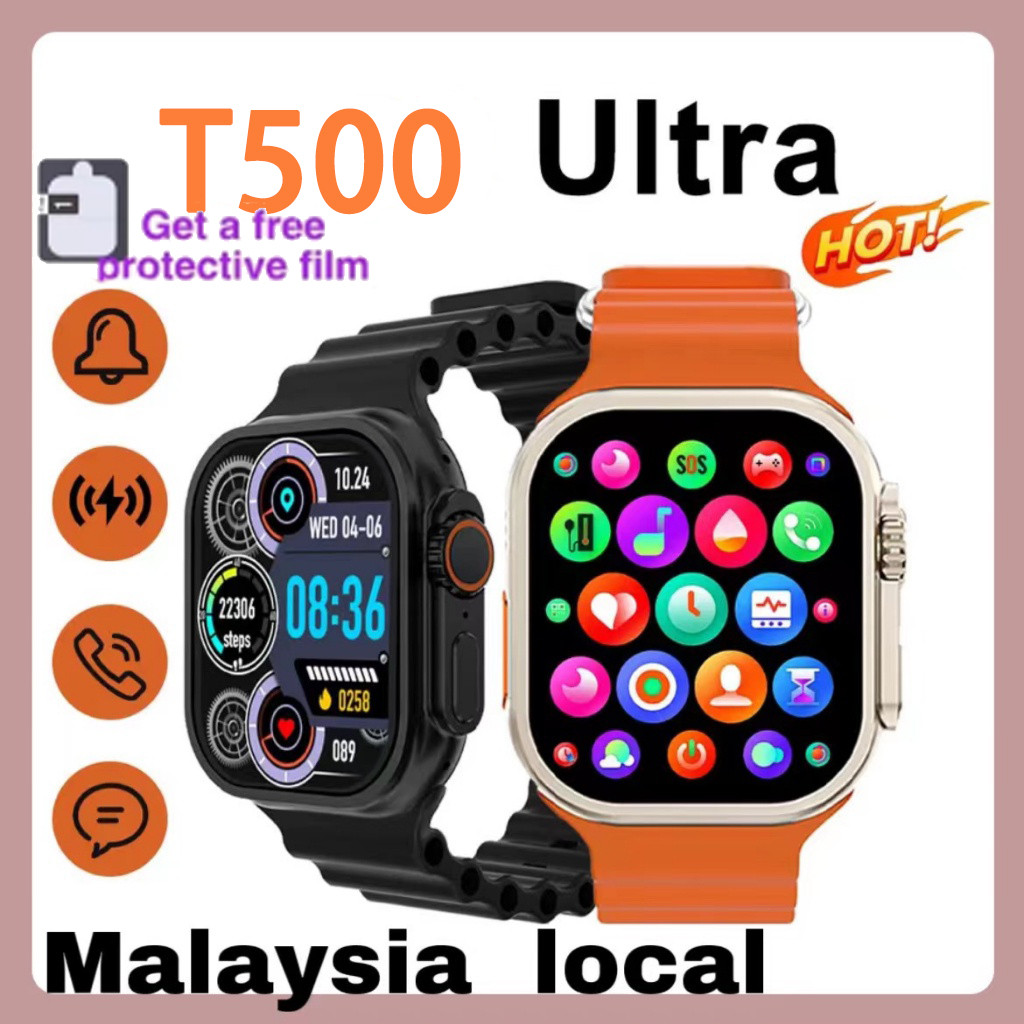 Local seller T500 Ultra Smart Watch Series Ultra Bluetooth Call IP67 Waterproof 49mm Game Screen ...