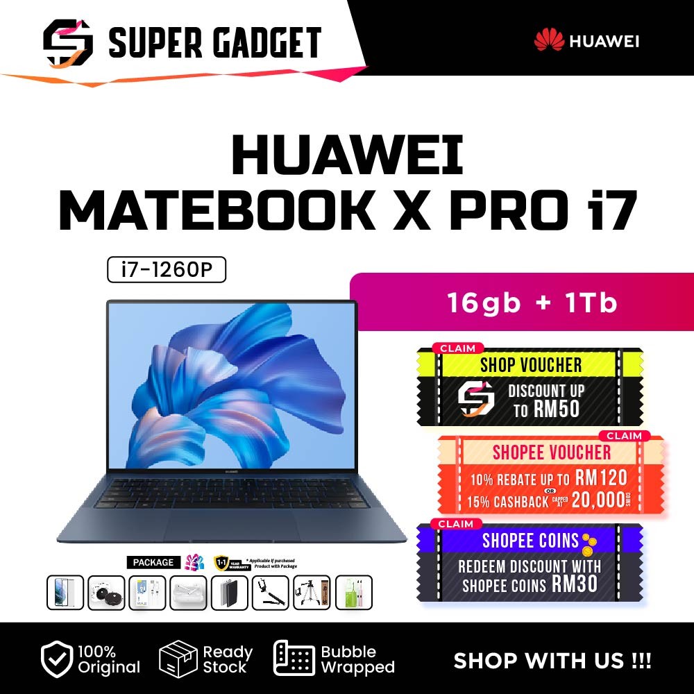 HUAWEI Matebook X Pro i7-1260P [16GB RAM 1TB SSD] - Original HUAWEI ...