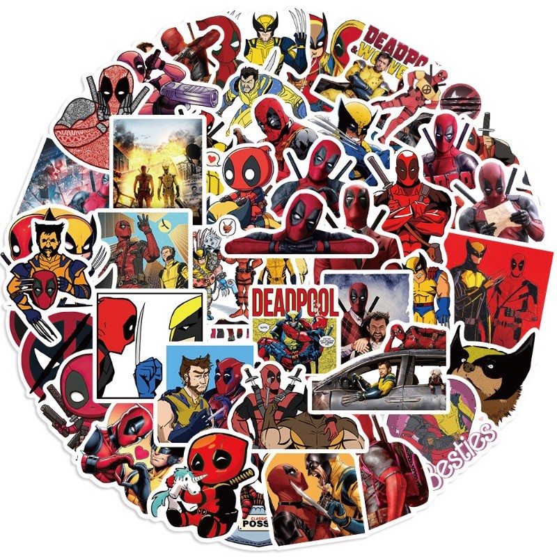 50pcs Waterproof Deadpool & Wolverine 2024 Movie Stickers | Shopee Malaysia