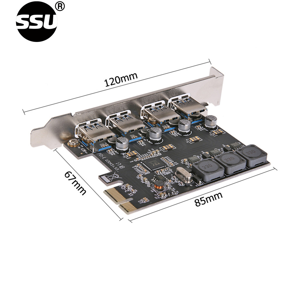 [KidsDreamMall.my] SSU U3V04S+ 4 Port USB 3.0 PCIe Expansion Card PCI ...