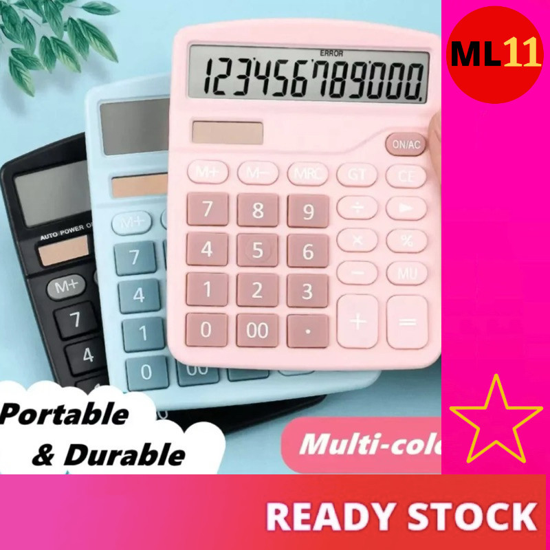 (12 Digits) Dual Power Big Display Desktop Calculator Solar Battery ...