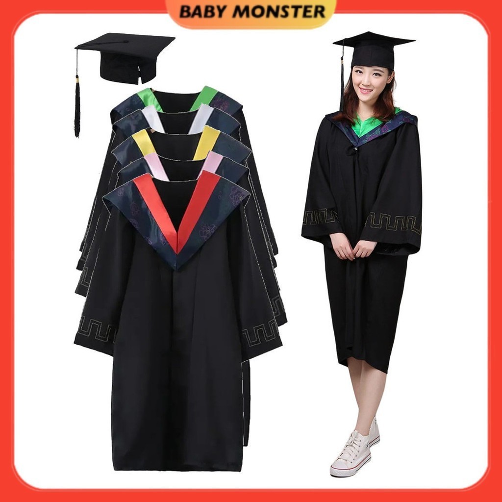🔥HARGA BORONG🔥BMS 3 in 1 Set Women Graduation Robe Hat Stole Jubah ...