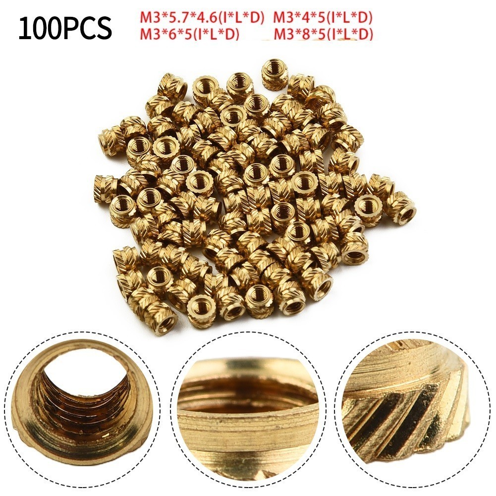 [Super] 100PCS Threaded Insert Self-clinching Nut Brass Internal Thread ...