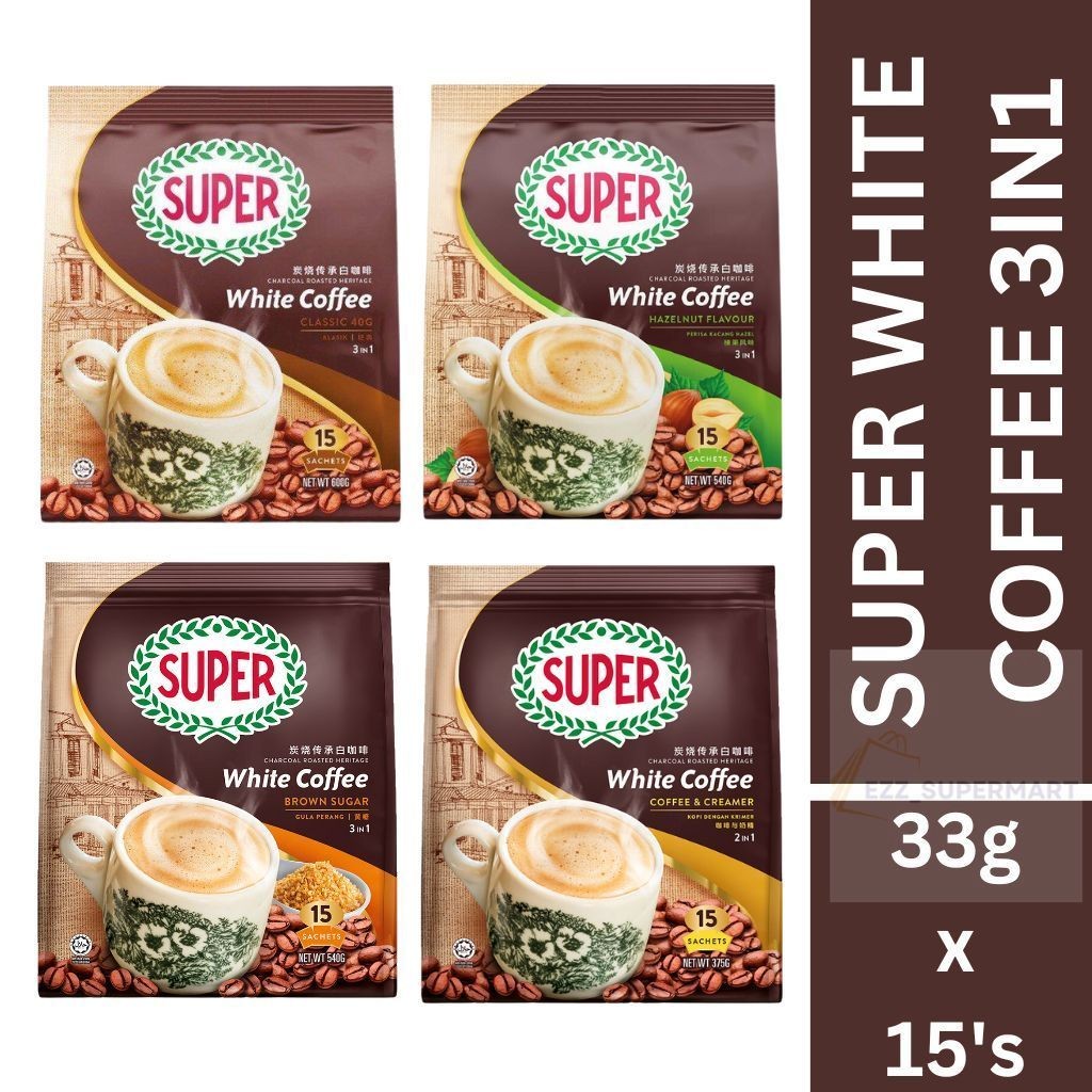 SUPER Instant 3 In 1 White Coffee (33g x 15's) | Shopee Malaysia