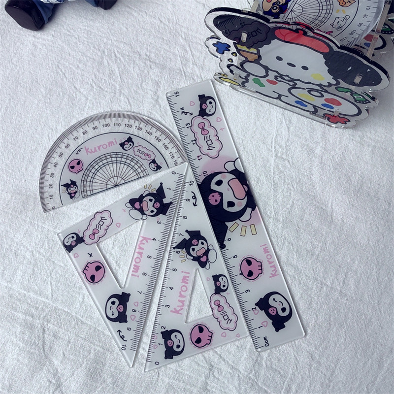4 Piece/set Cartoon Acrylic Ruler Creative Girl Multifunctional Drawing ...