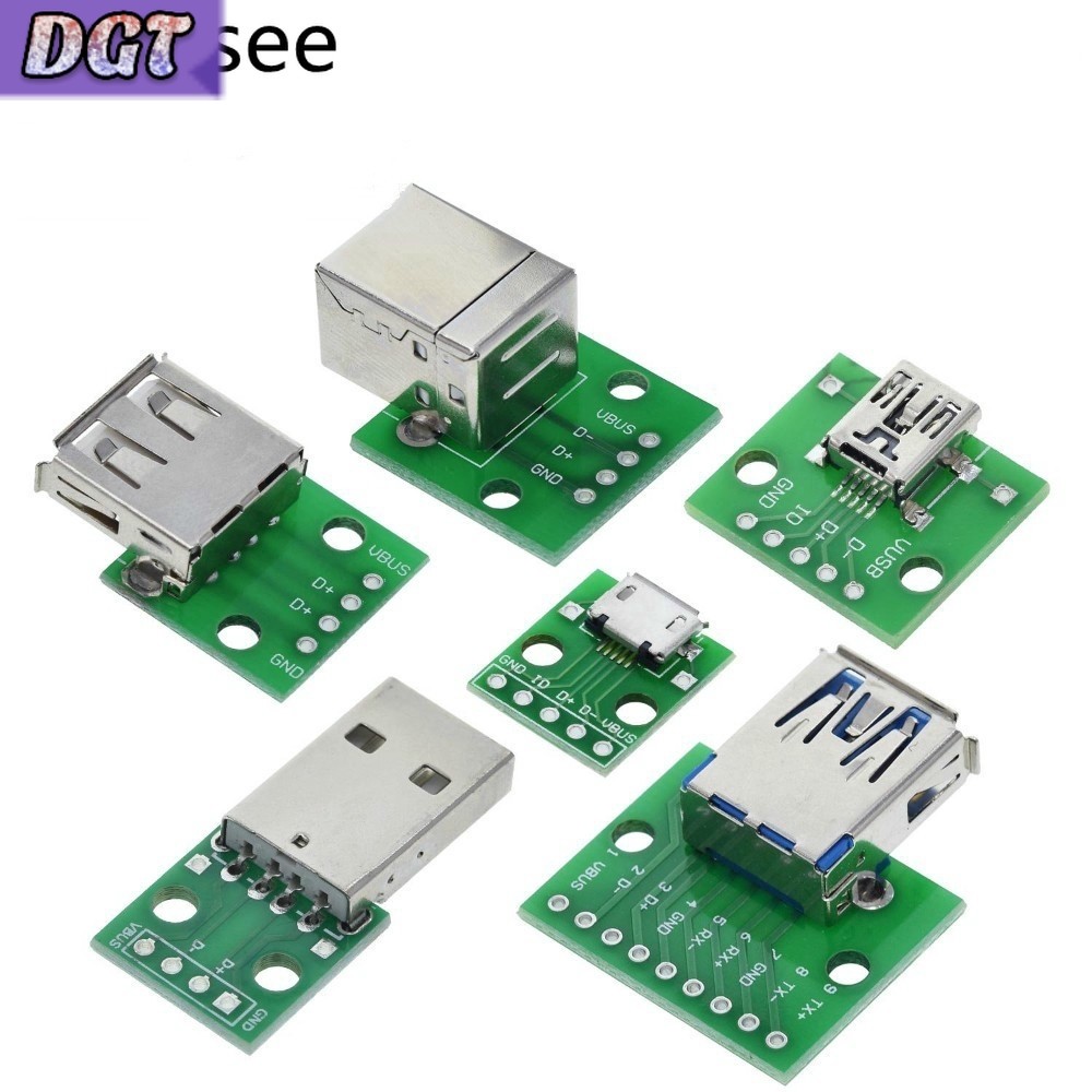 DGT 5pcs MICRO MINI USB2.0 3.0 Male Female USB to Dip Female B-type ...