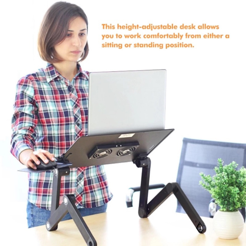 🇲🇾🐻T8 / Air-Space Adjustable Ergonomic Foldable Laptop Table Stand Desk ...