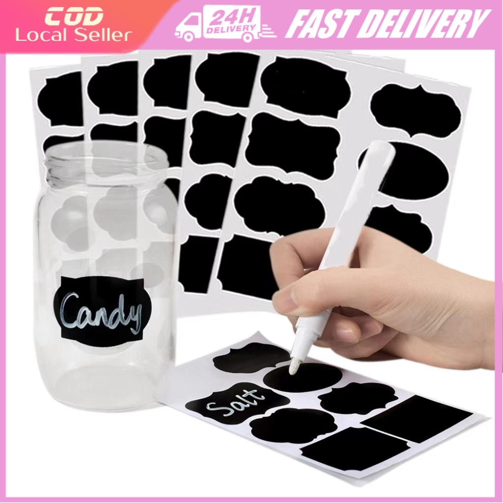 10pcs/set Sticker Dapur WaterProof Blackboard Stickers Spice Sticker ...