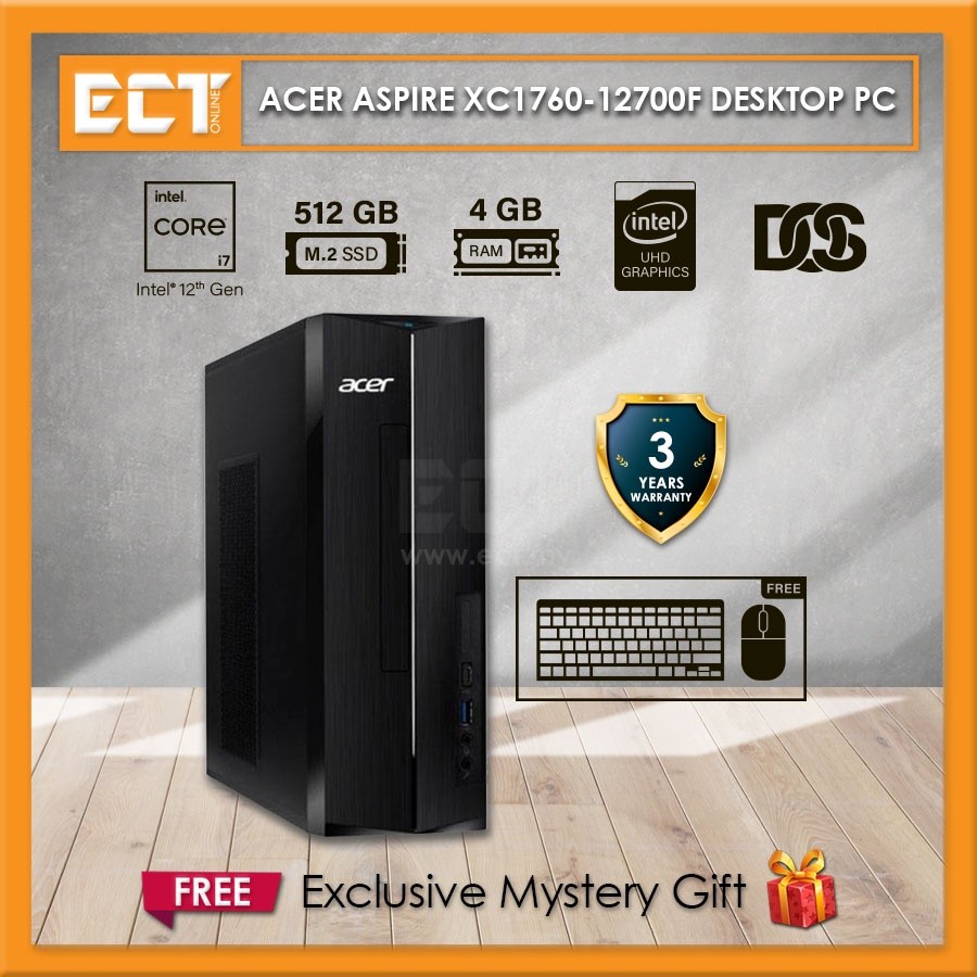 Acer Aspire XC1760-12700F Desktop PC (i7-12700 4.90GHz,512GB SSD,4GB ...