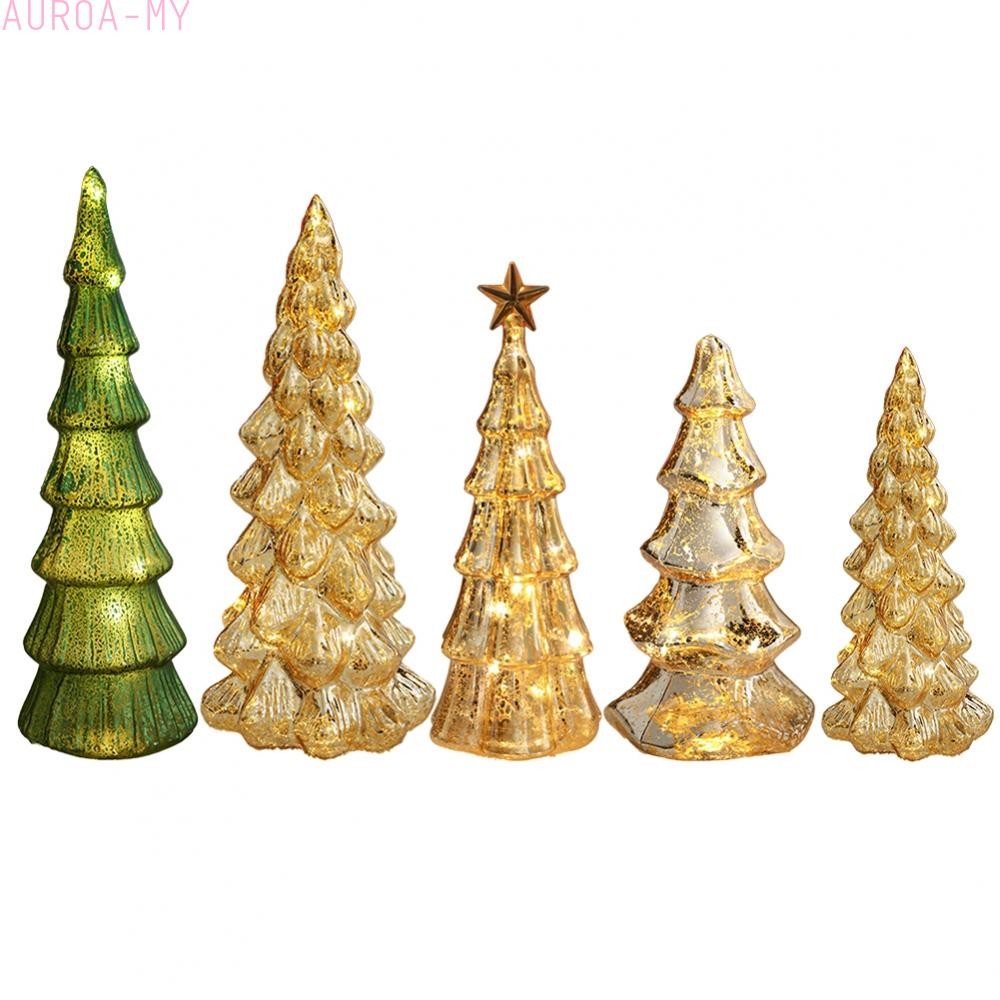 AUROA~Beautifully Designed Glass Christmas Tree with Lights Enhance ...