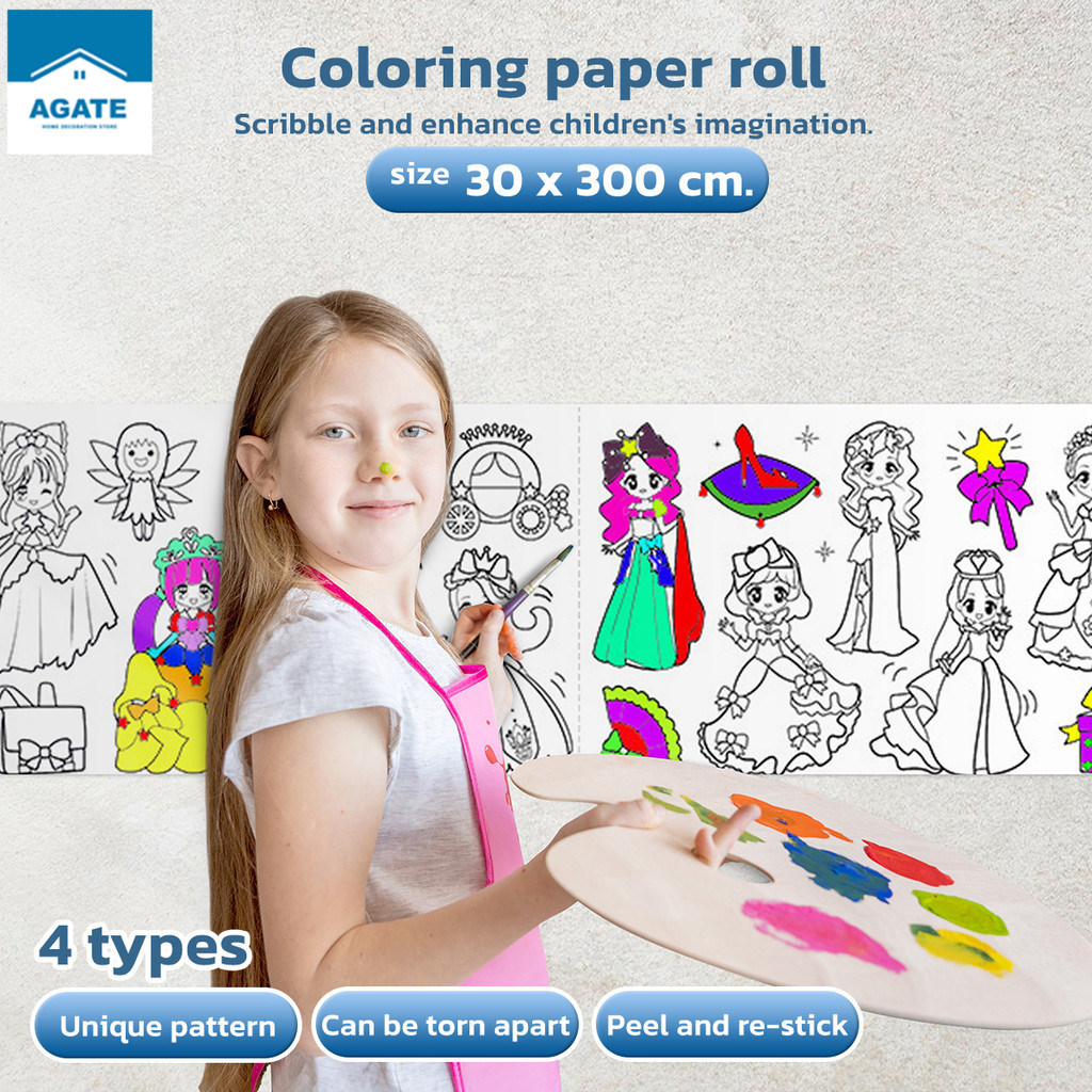 Children graffiti scroll DIY Handmade Paper Roll Graffiti Kids ...