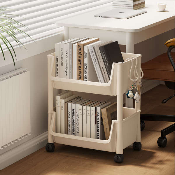 trolley rack almari dapur Rak buku di bawah meja, rak di atas lantai ...