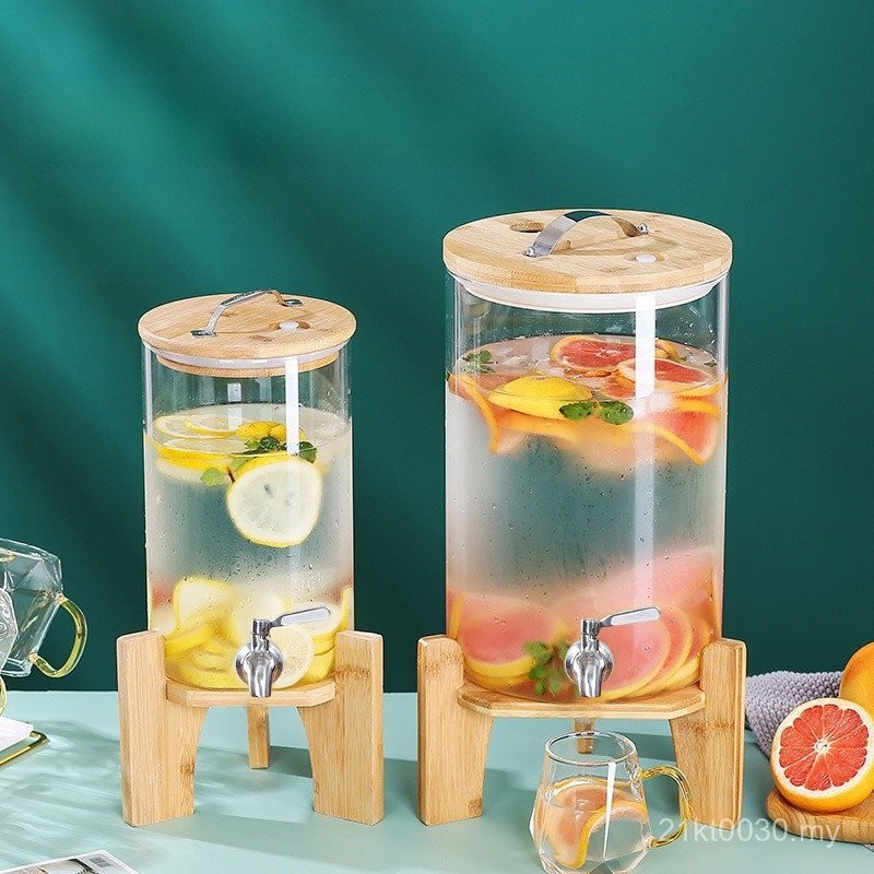 Barrel Commercial Glass Barrel with Faucet Buffet Beer Juice Barrel ...