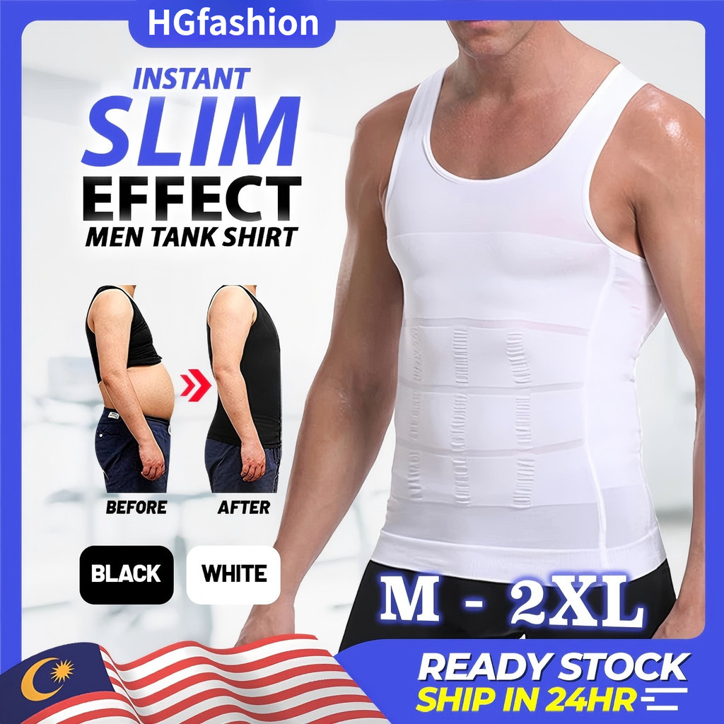 Men Slimming Singlet Shapewear Waist Shaper Shirt for Body Contouring ...