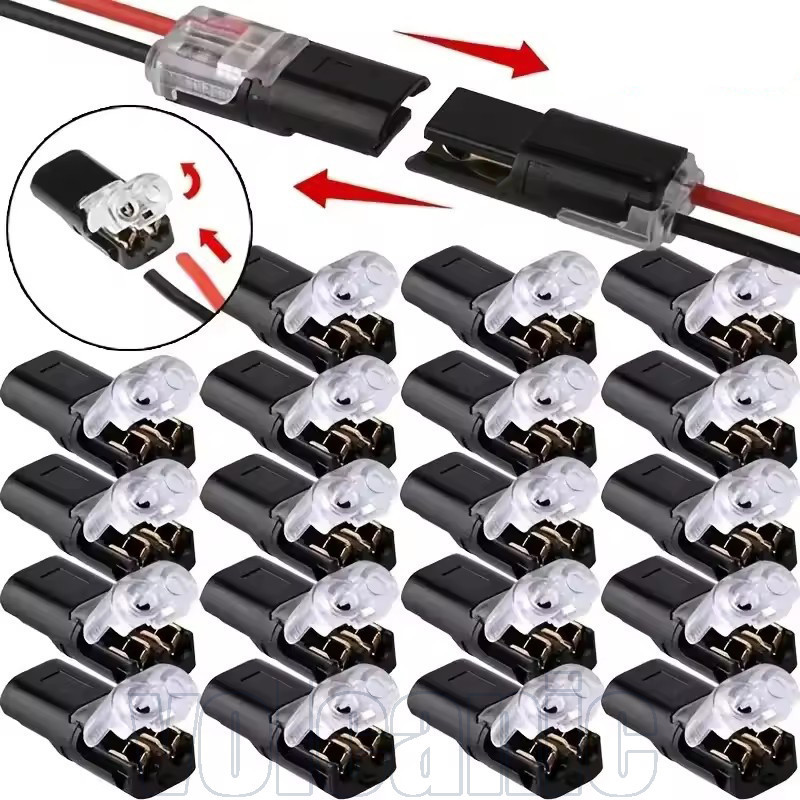 10/20/30Pcs Double-Wire Plug-in Electrical Connector - 2 Pin Way Plug ...